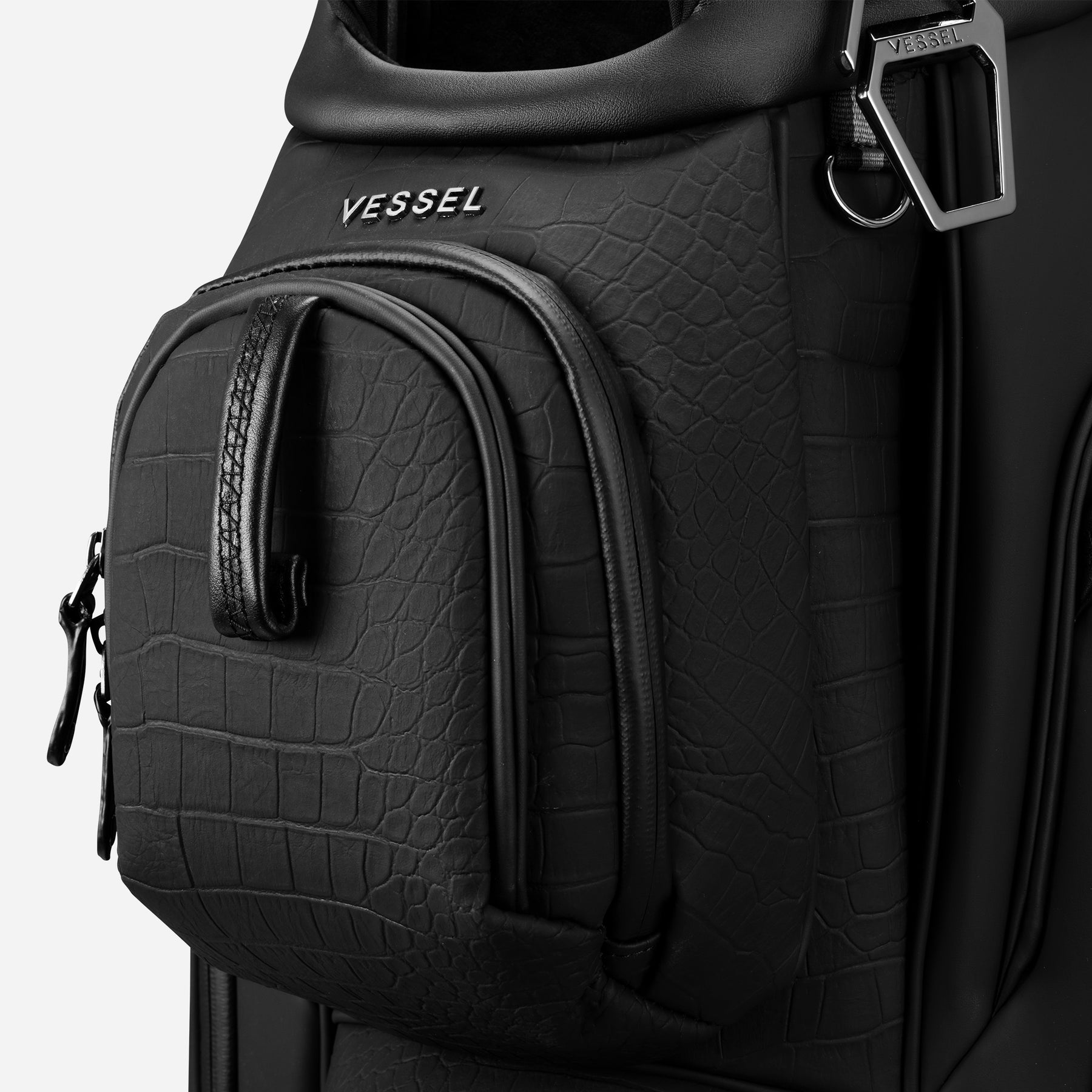 Vessel Golf | Lux Pro Cart Series II | Premium Golf Cart Bag - Croc Black