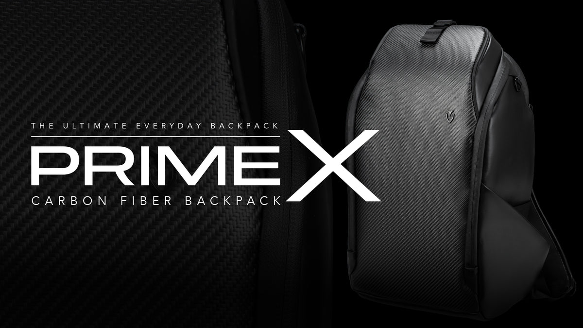 PrimeX Carbon Black Backpack | Luxury Travel Backpack